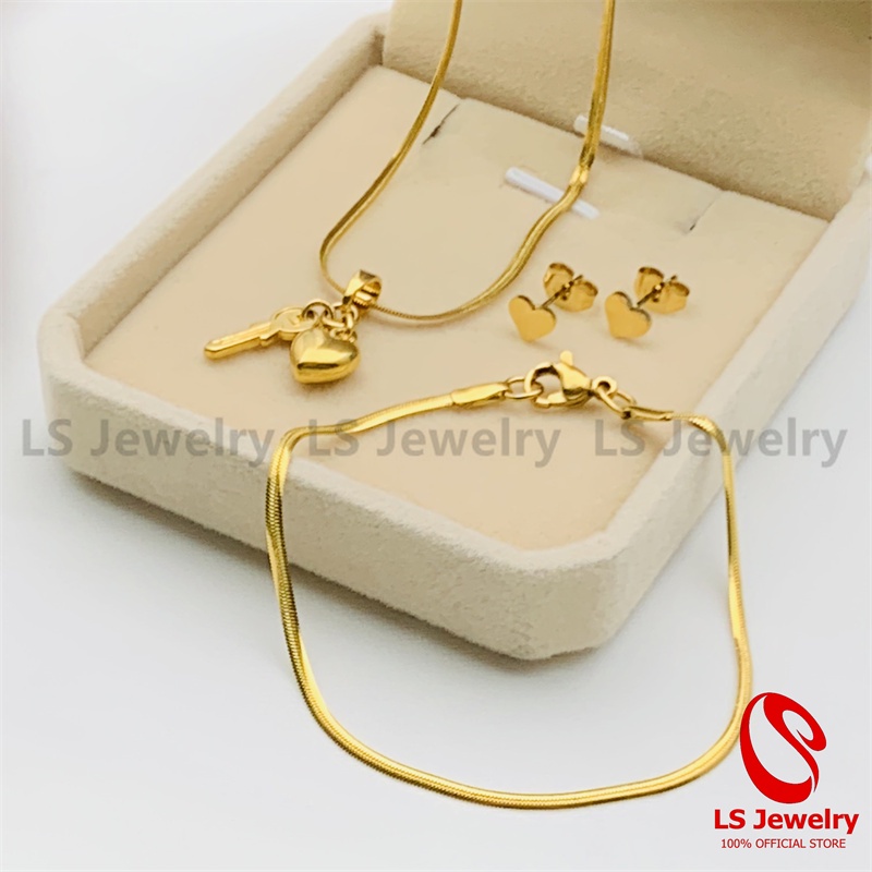 LS jewelry stainless steel Bangkok Gold 3in1 Jewelry Set for Kids 2831s ...