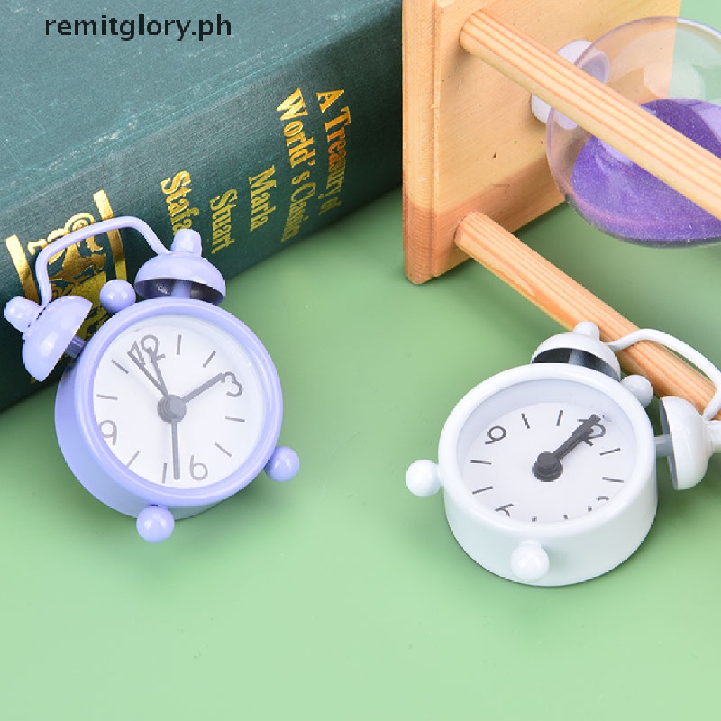 remitglory Mini Alarm Clock Electronic Round Number Double Bell Desk ...