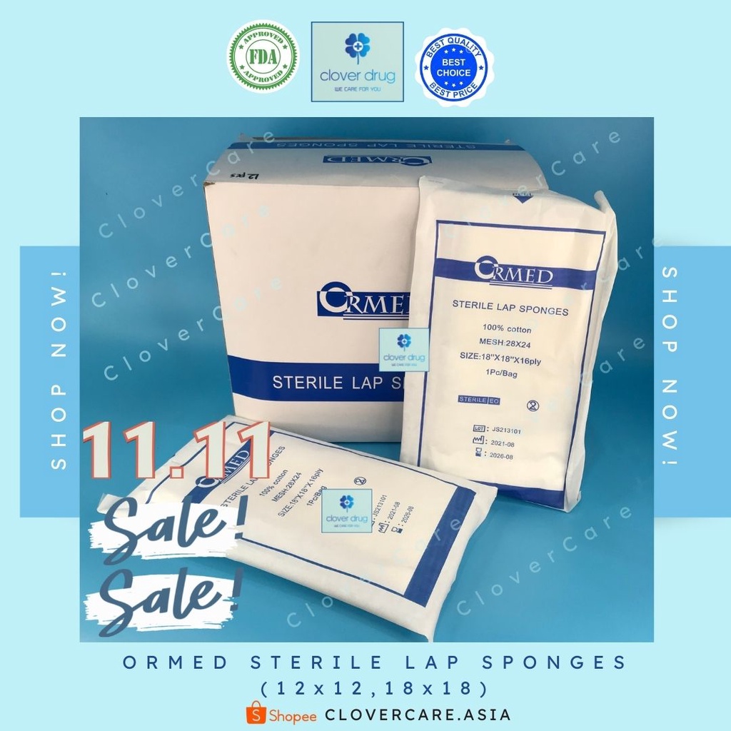 ORMED Sterile Lap Sponge (per piece) | Shopee Philippines