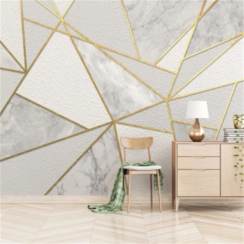 Custom Mural Wallpaper 3D Wall Painting Modern Fashion Geometric Marble ...
