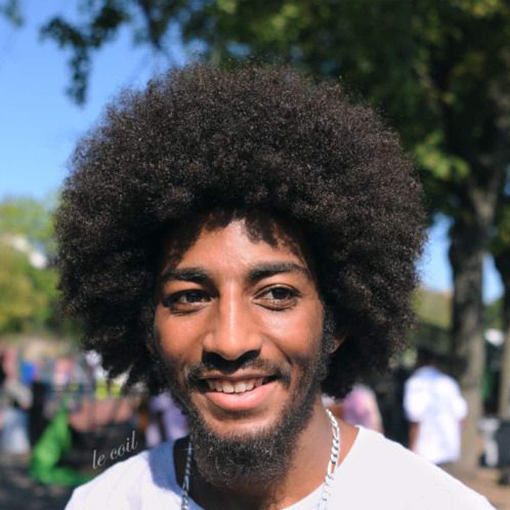 Afro Kinky Curly Wig For Men Short Curly Human Hair Wig For Handsome ...