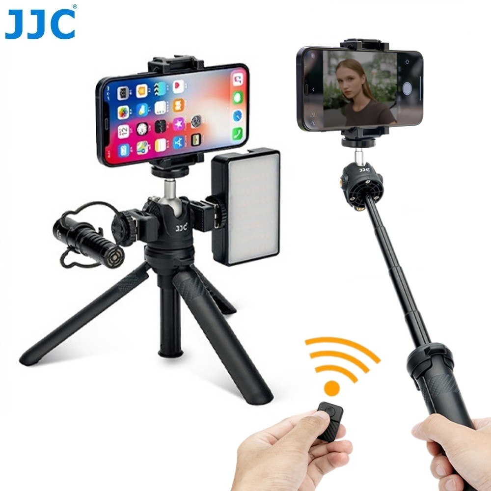 JJC Extendable Mini Tripod Stand Bluetooth Selfie Stick with 1/4"-20 ...