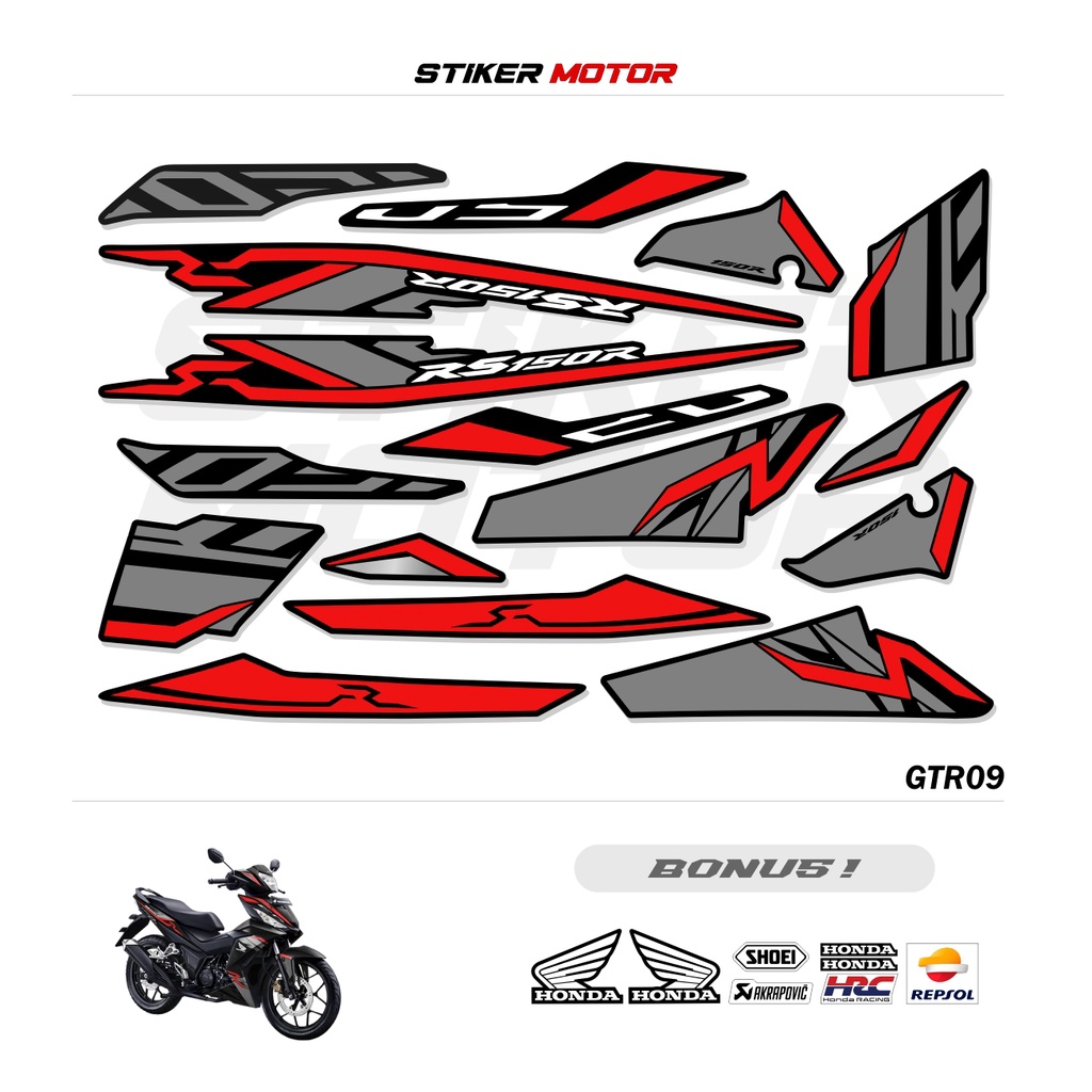 Gtr09 STRIPING STICKER HONDA RS150R SUPRA GTR 150 WINNER V1 VARIATION ...