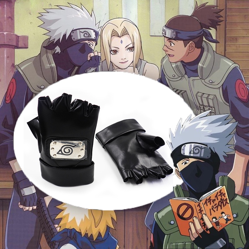 Anime Uchiha Konoha Logo pu Gloves Cosplay Costumes Accessories Kakashi ...