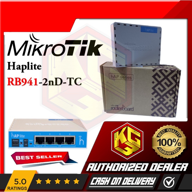 Mikrotik RB941-2nD RouterBoard hAP Lite RouterOS L4 4-Port Wireless ...