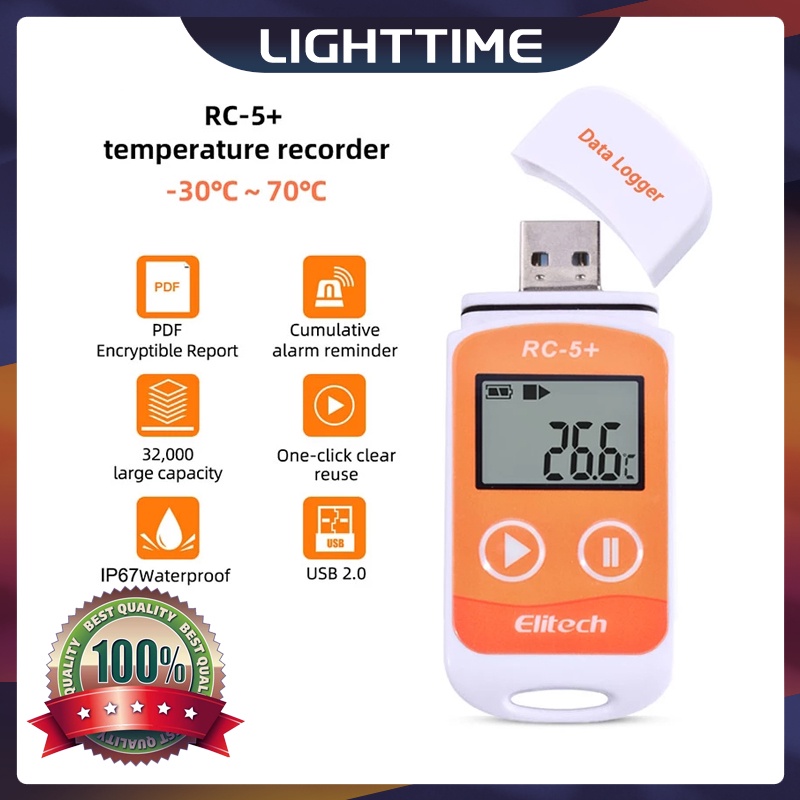 RC-5/RC-5+ USB Digital Temperature Data Logger PDF High Accuracy Reusable Temp Recorder 32000 ...
