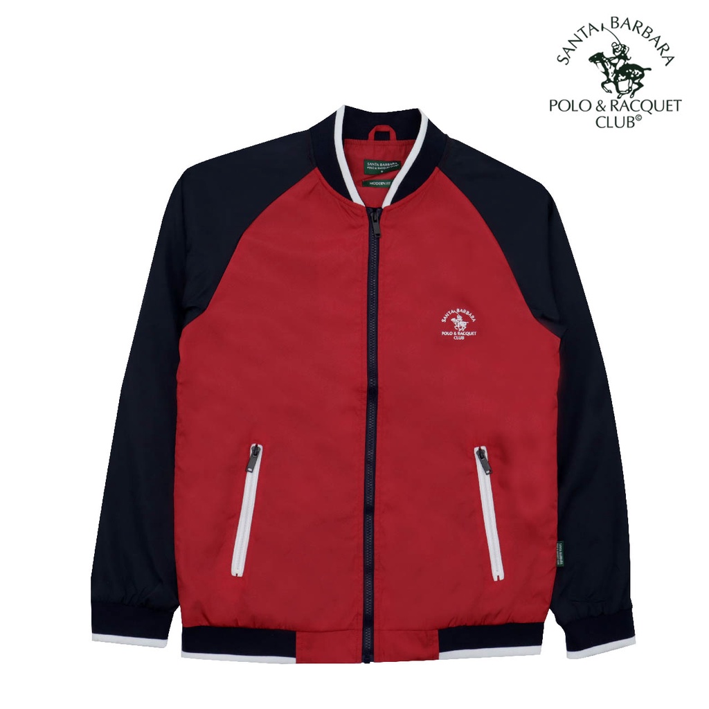 Santa Barbara Polo And Racquet Club Red/Black Nylon Jacket W/ Logo ...