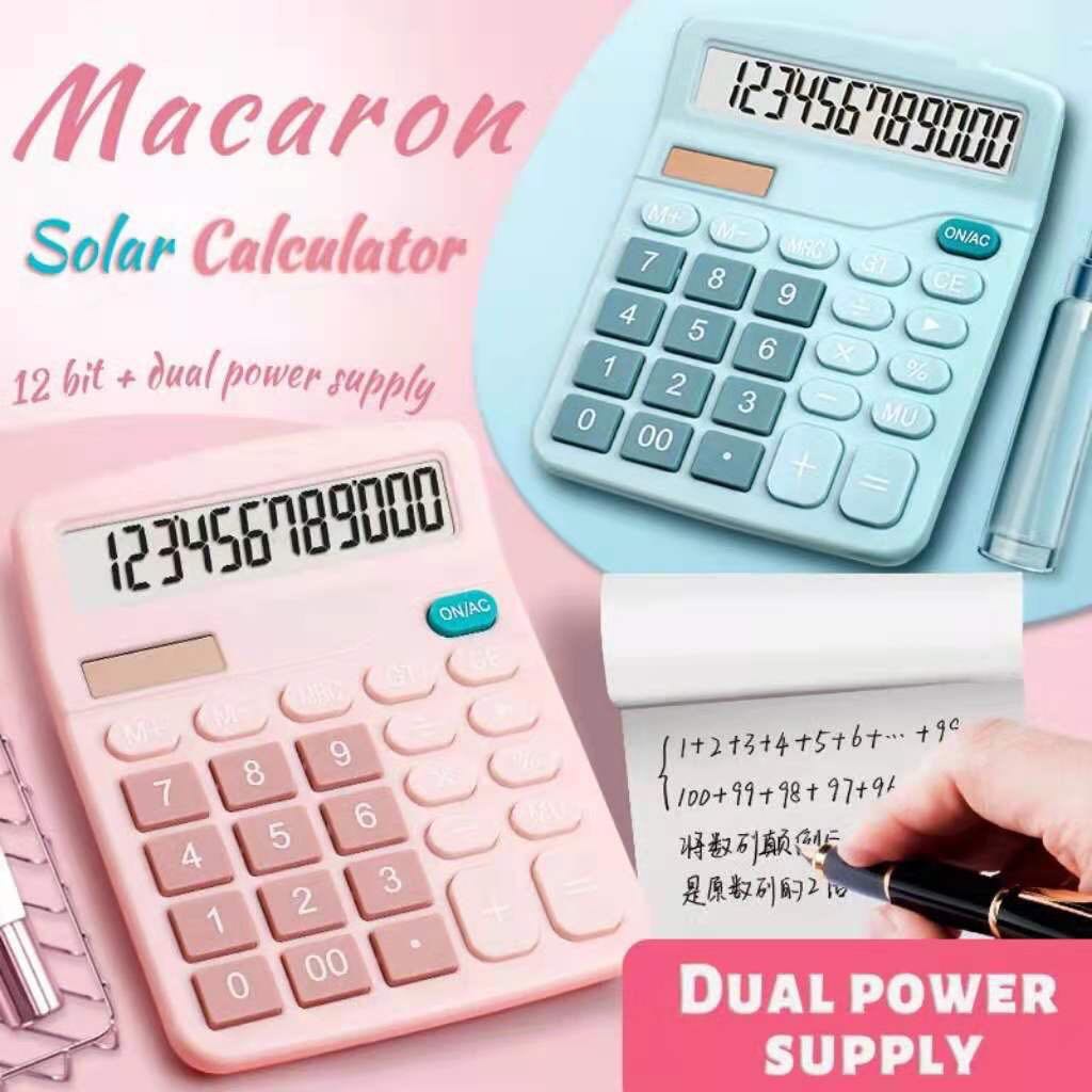 Candy color 12-digit dual display calculator simple portable student ...