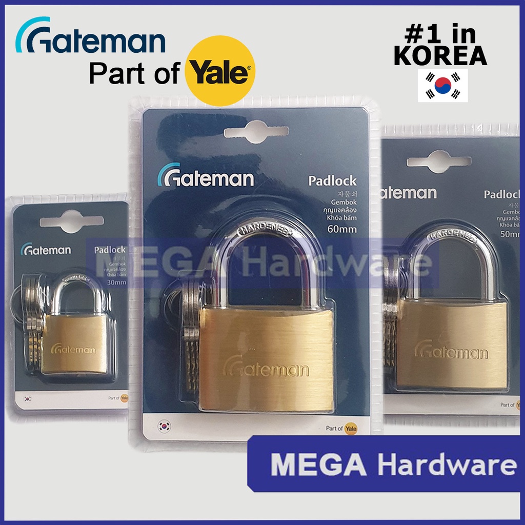 Yale Gateman Brass Padlock 30mm 40mm 50mm 60mm (4-pin, 5-pin or 6 pin ...