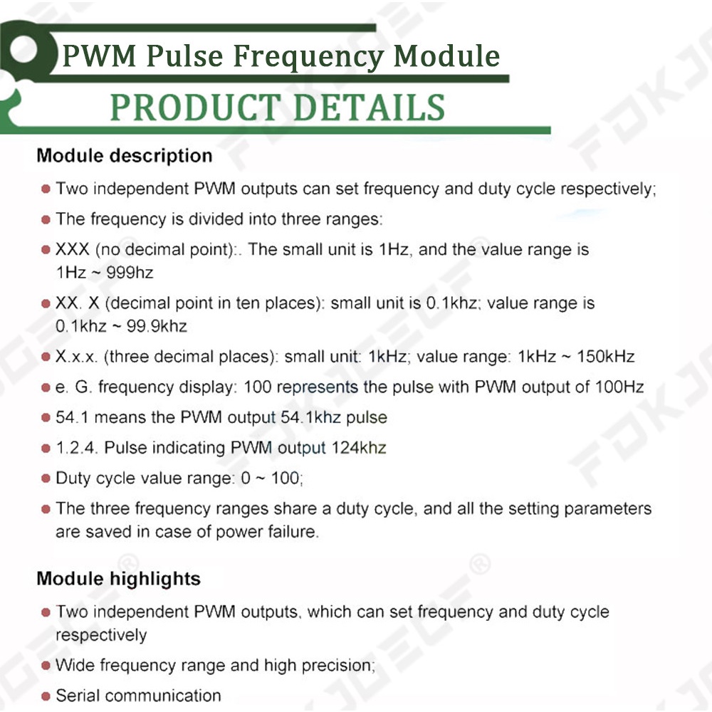 DC 5-30V Micro USB 5V Power Independent PWM Generator 2 Channel Dual ...