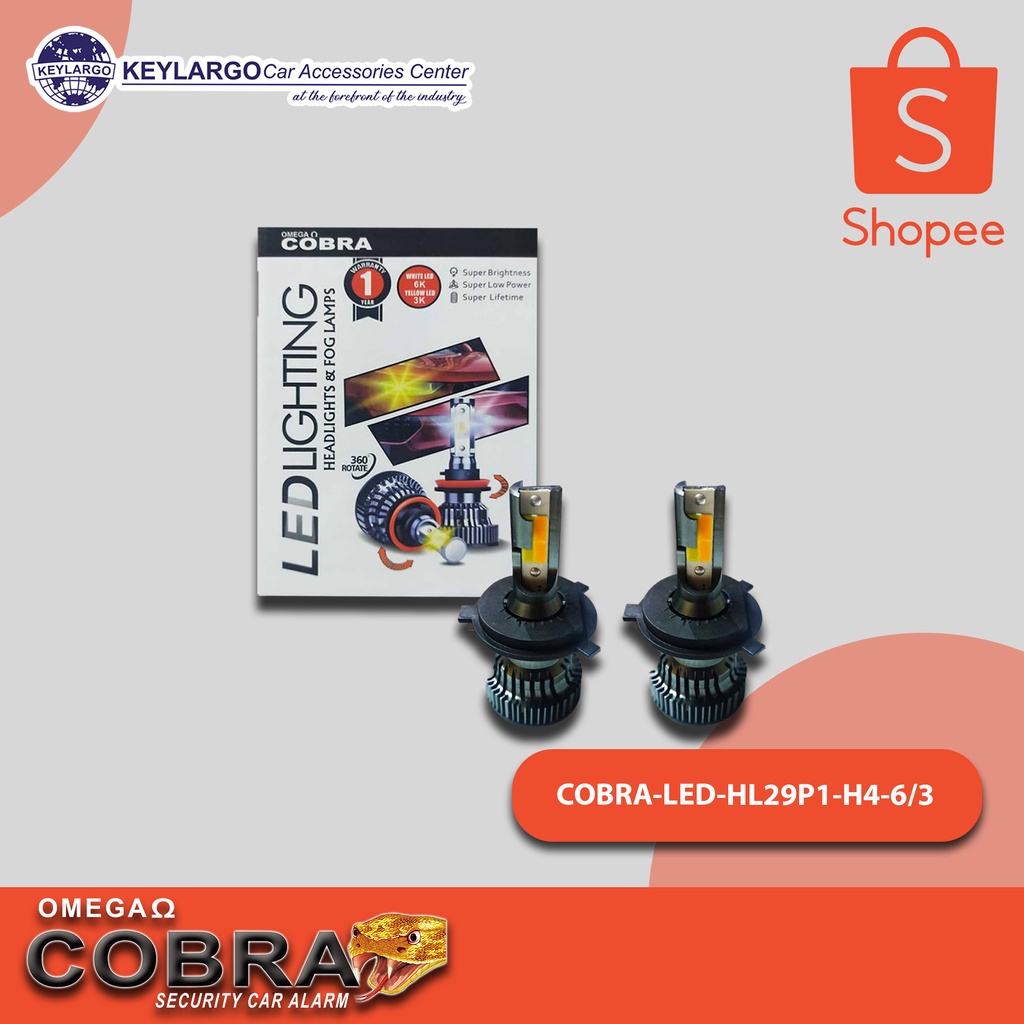 COBRA LED HEADLIGHT 4800 LUMEN (FAN TYPE H4) | Shopee Philippines