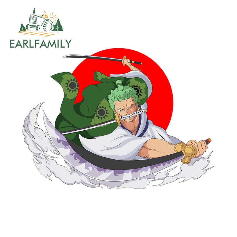 EARLFAMILY 13cm x 9.6cm Zoro from Anime one piece Car Stickers ...