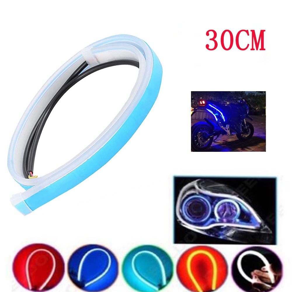 One Strip Motorcycle 30CM DRL Flexible LED Light Eyeline Waterproof 12V Driving Lights | Shopee ...