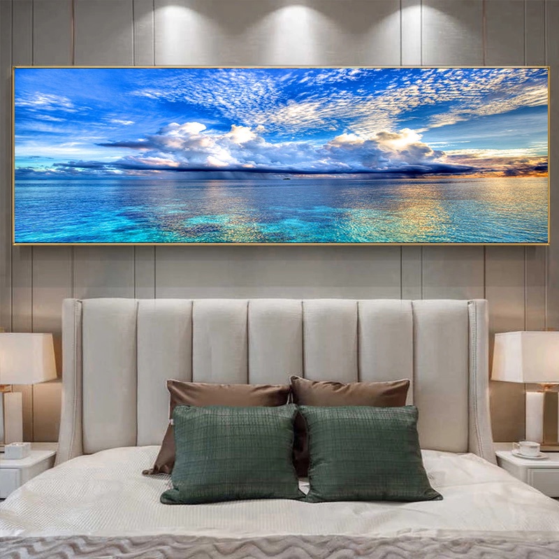 Frameless Nature Landscape Poster Wall Art Picture Sea Sunset Canvas ...