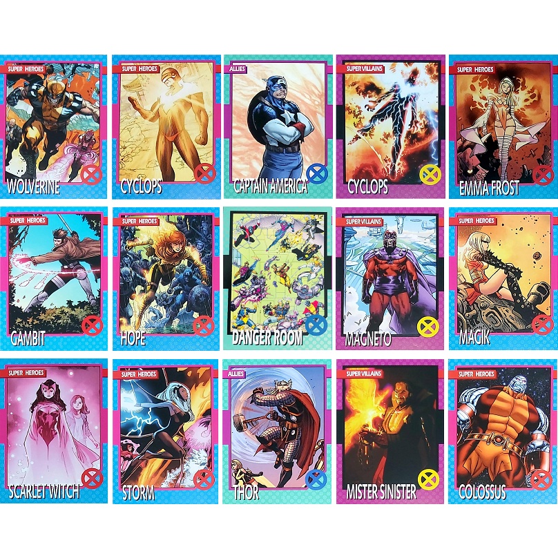1992 X-MEN RETRO CARDS wolverine gambit iron emma magneto cyclops ...