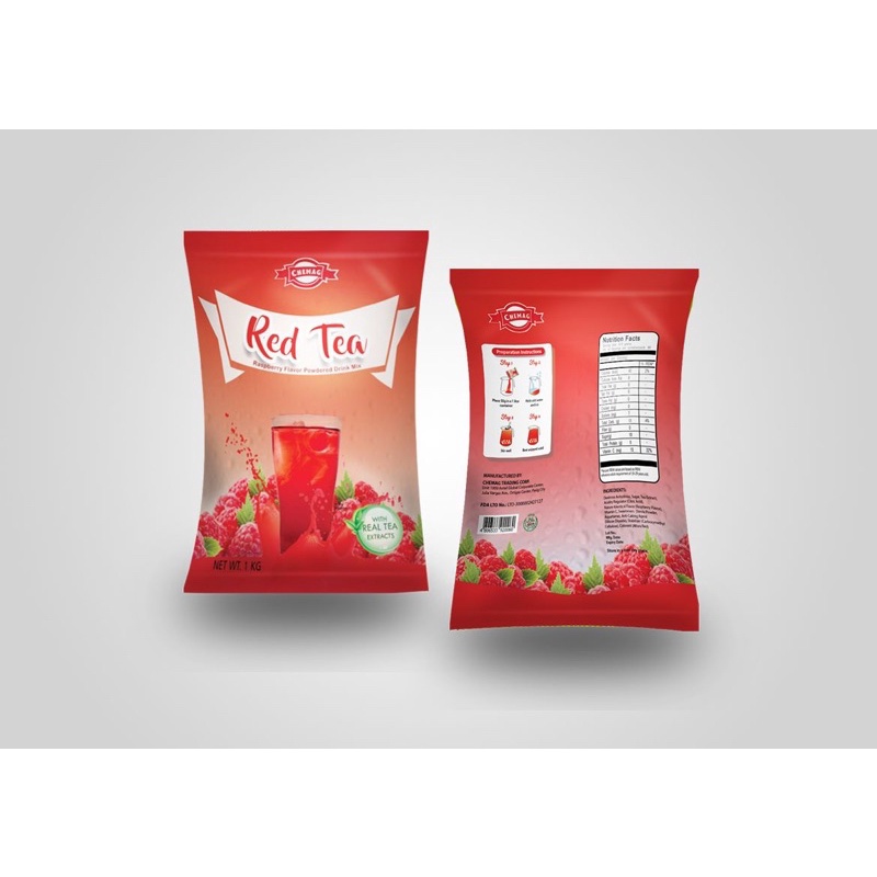 Chemag Raspberry (RED) Tea Powdered Juice 1kg | Shopee Philippines