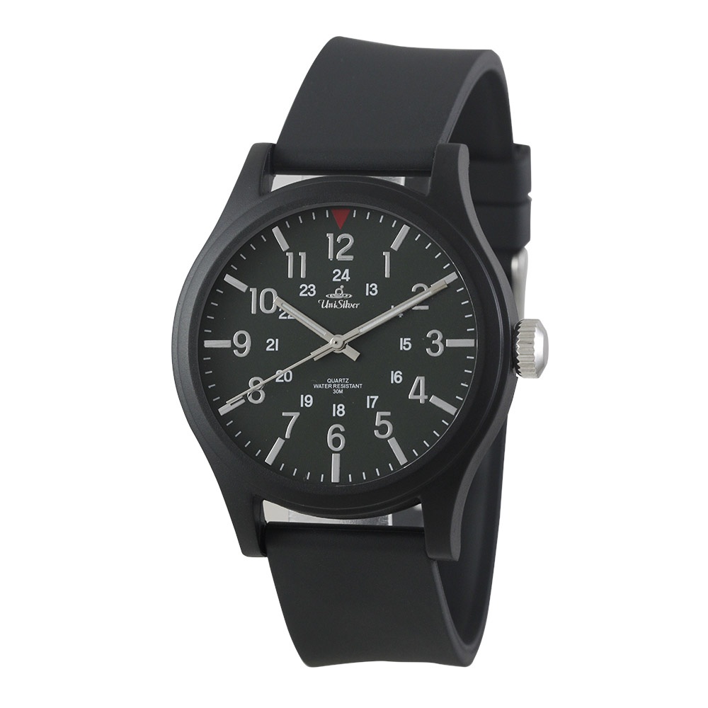 UniSilver TIME SURGE ROVER Men's Large Analog Dark Green /Black Rubber ...