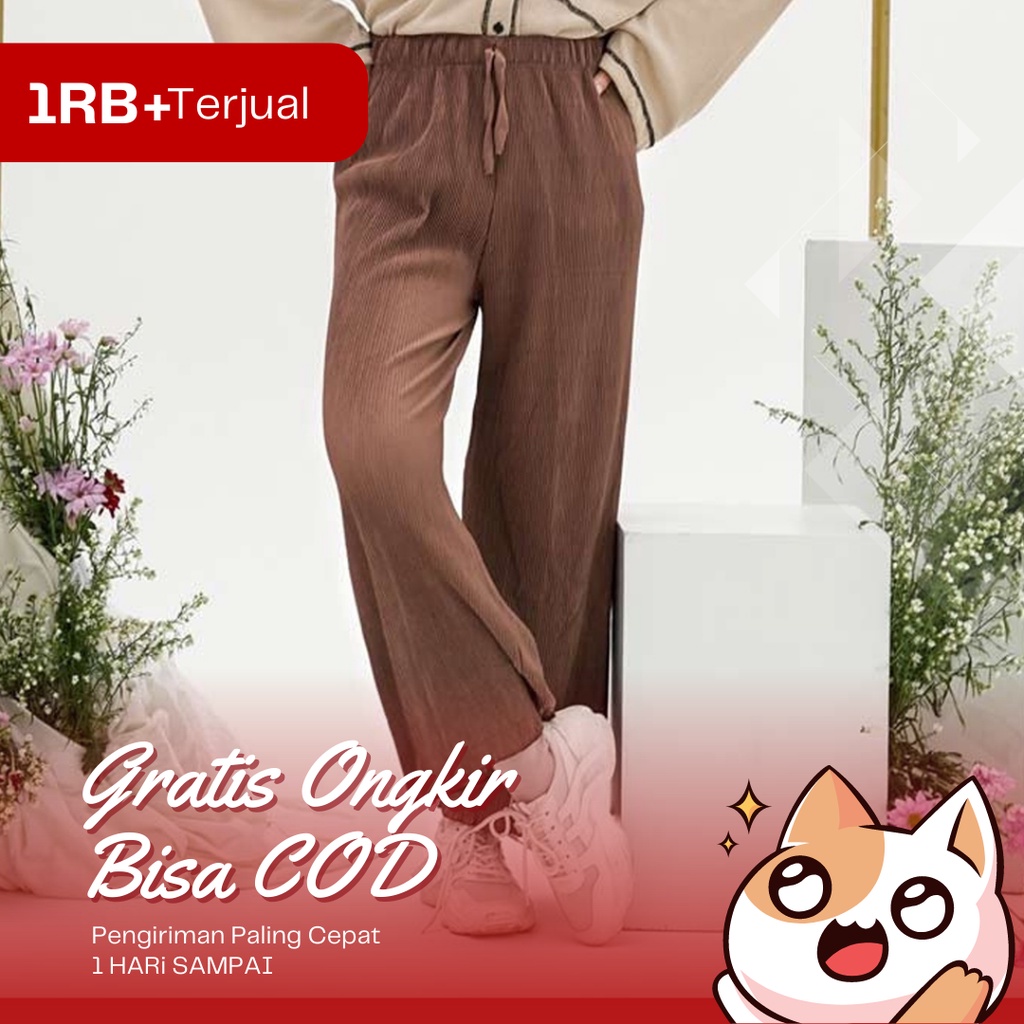 Rayon Premium Pants K Culottes Long Pants Rubber Waist Long Scuba ...