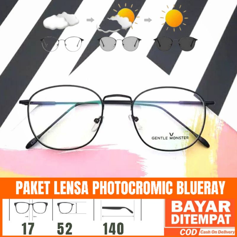 Glasses Package 8261 Anti-Radiation Photochromic Blueray Lens | Shopee ...