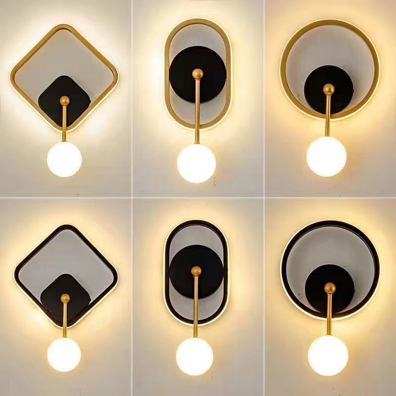 Modern minimalist LED wall lamp Nordic bedroom bedside lamp balcony ...