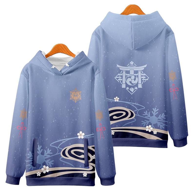TOP Anime Genshin Impact Jacket Long Sleeve Zip-up Tops Hooded Casual ...