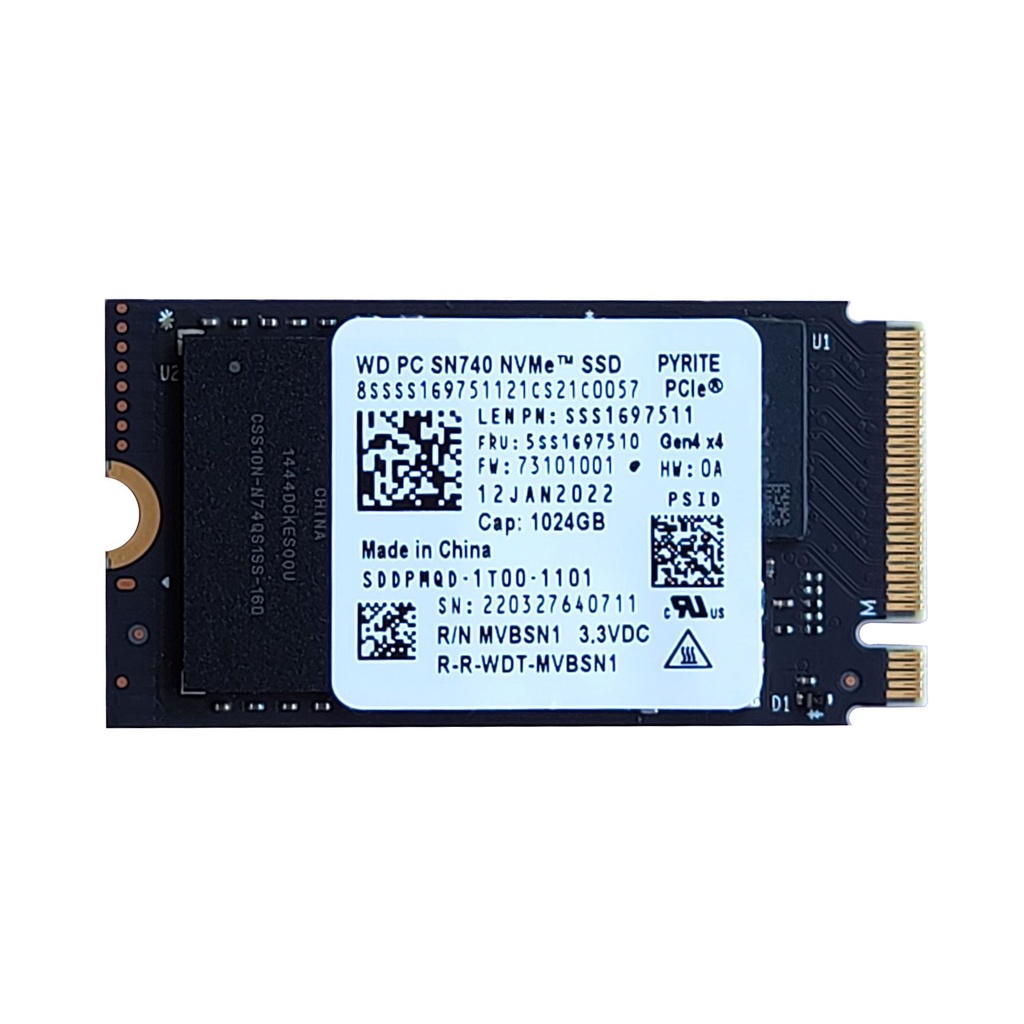 Western Digital 1TB WD PC SN740 PCIe Gen4 x4 M.2 2242 NVMe SSD, SDDPMQD ...