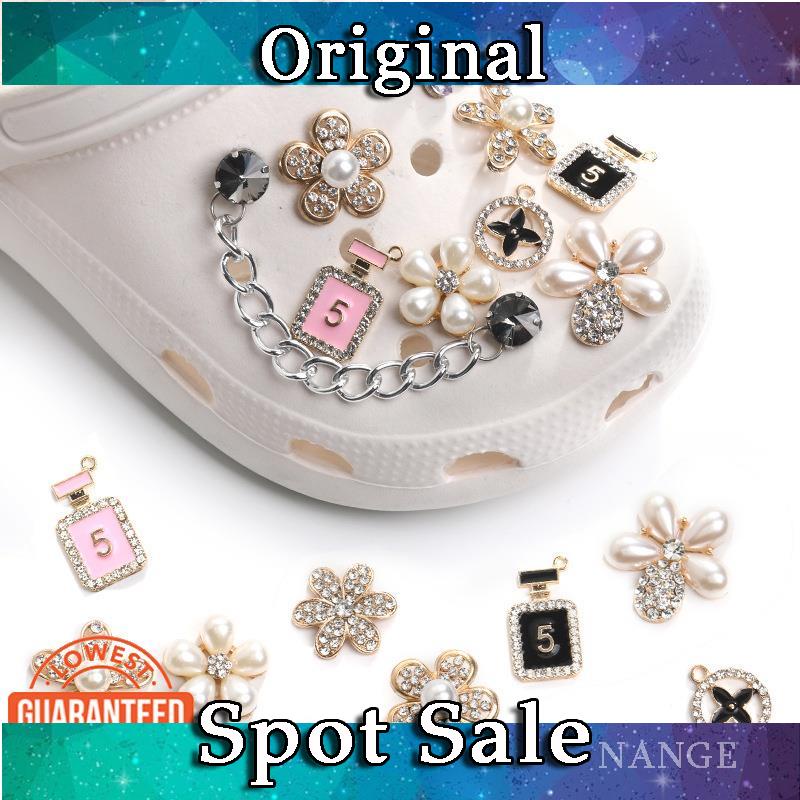 CZV New crocs button removable shoe buckle pearl butterfly flower chain ...