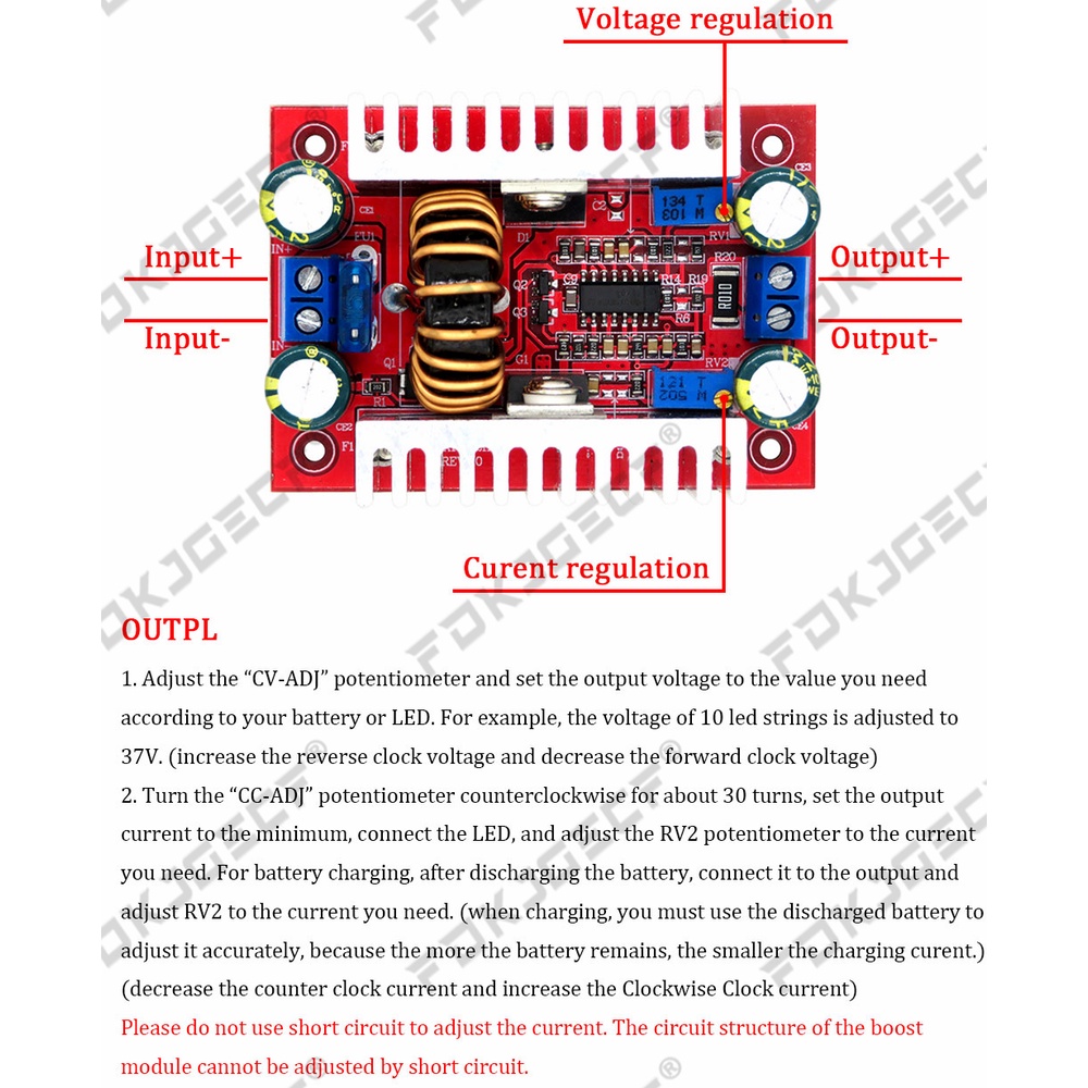 DC DC 150W Boost Converter / 9A 300W Step Down Buck Converter Power ...