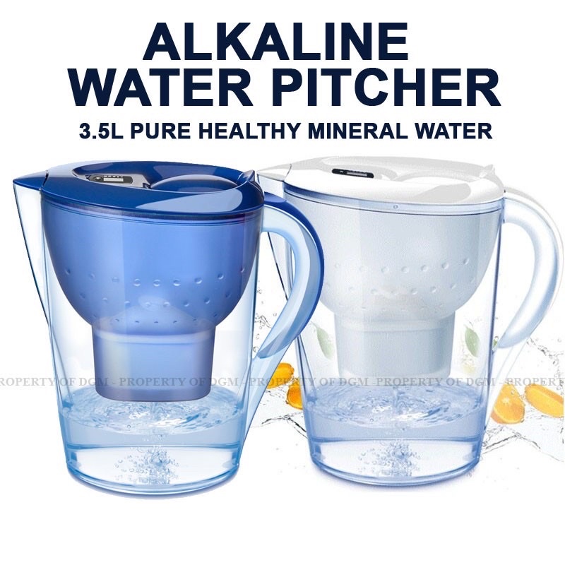3.5L Premium Alkaline Water Pitcher Pure Healthy Mineral Water with 1 ...