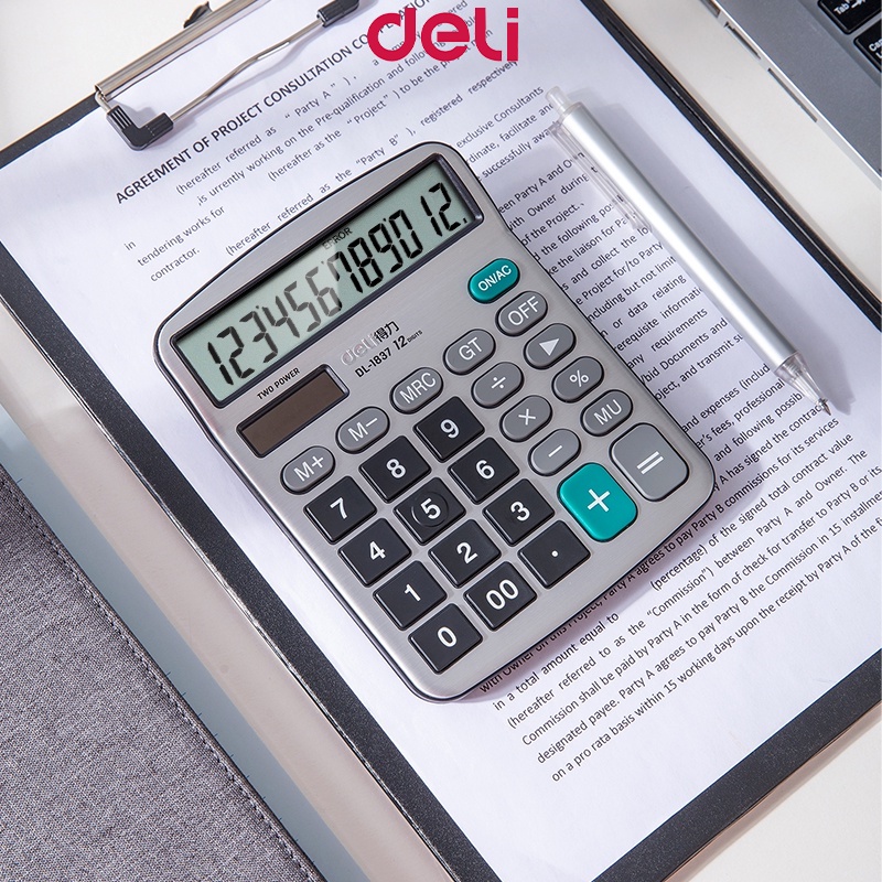 Deli 1837 Desktop Electronic Calculator Office Desk Calculator Office ...