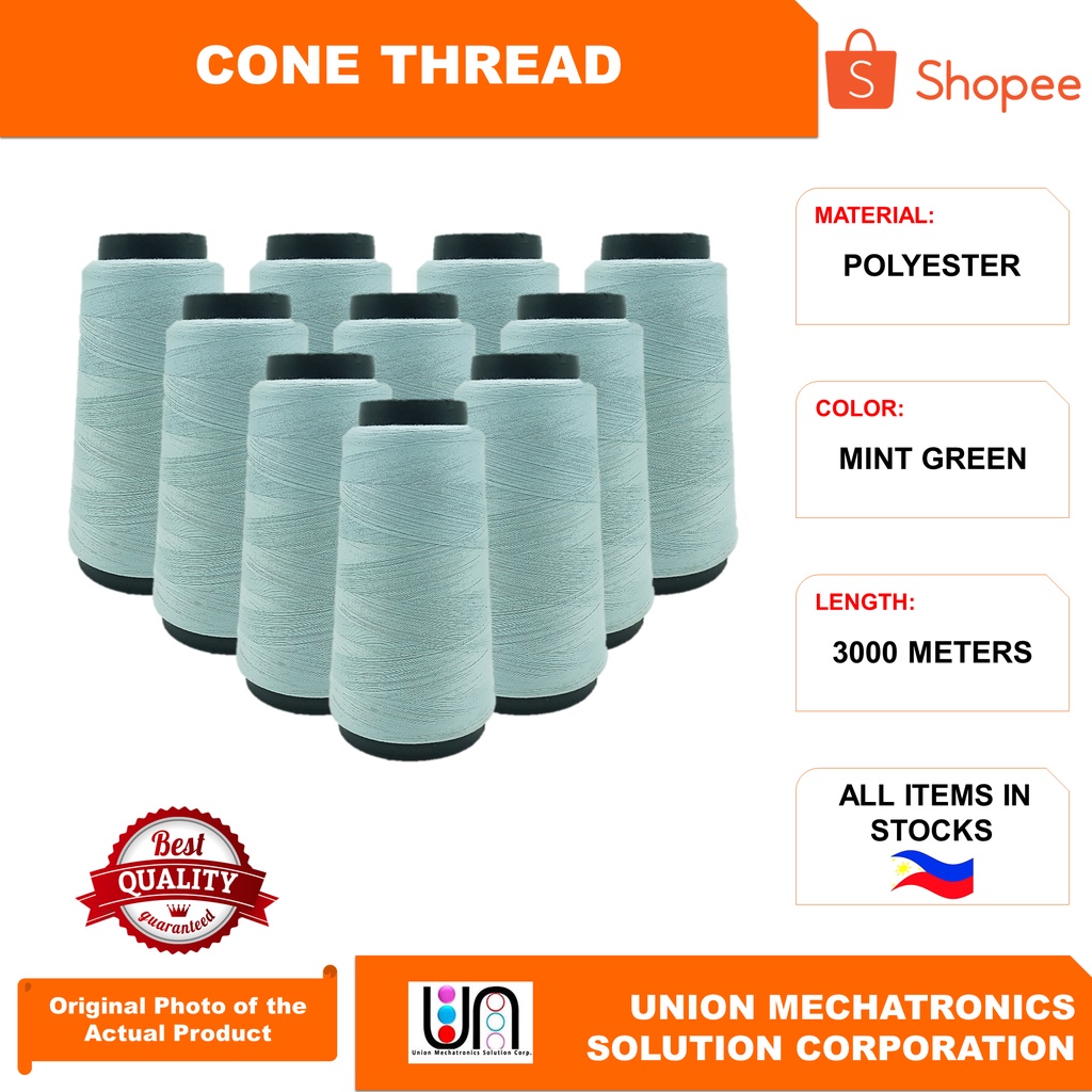 100% Polyester Mint Green Sewing Cone Thread 3000 Meters (UMSC ...