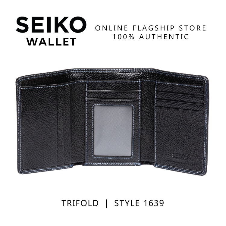 Seiko Wallet Genuine Leather Trifold (With RFID Blocker) 1639 | Shopee ...