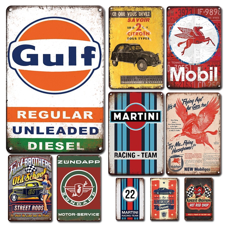 Retro Nostalgic Gasoline Brand Poster Metal Tin Sign Vintage Car ...