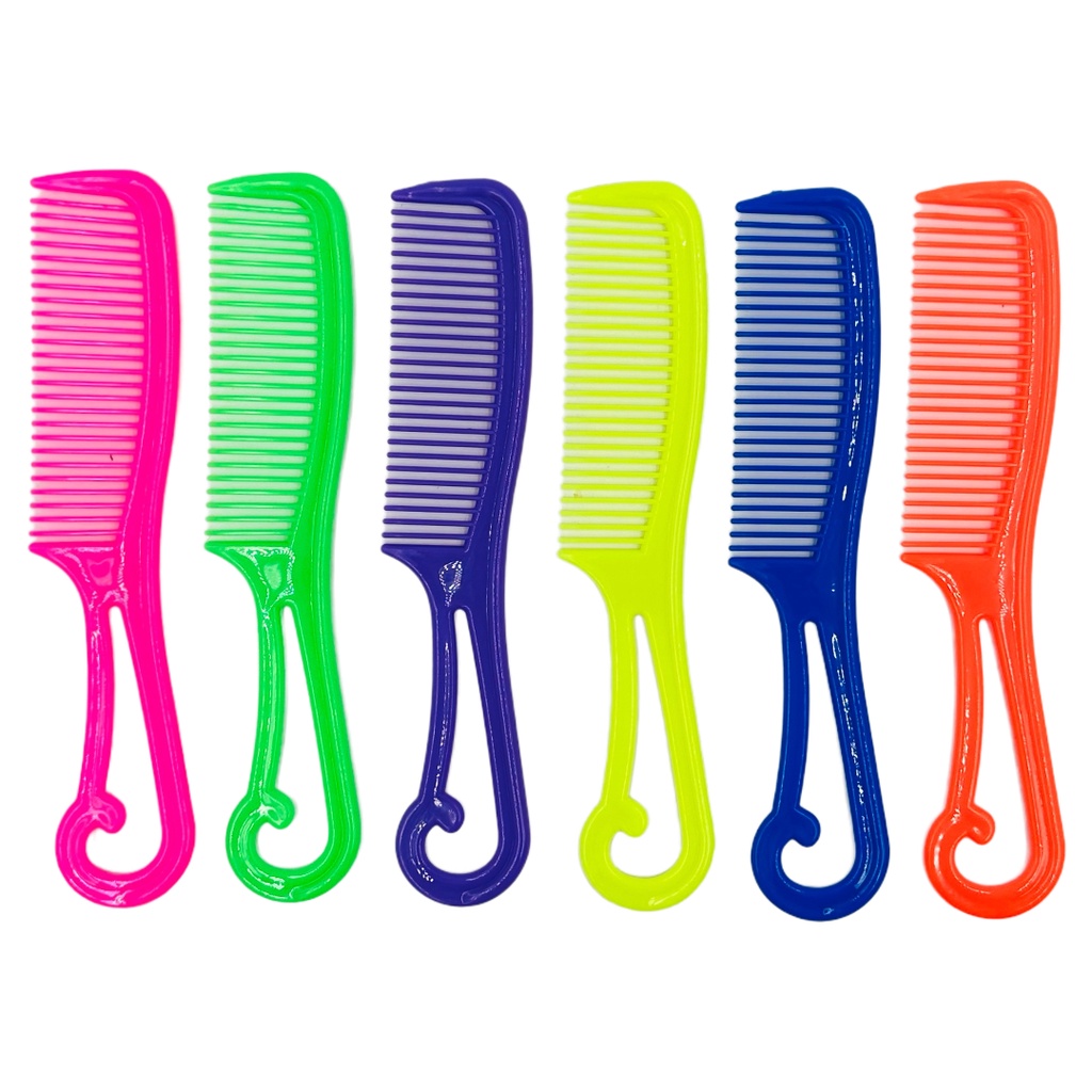 XP-1018 (12 pcs) Plastic Hair Comb Plastic Pin Tail Regular Gap Cutting ...