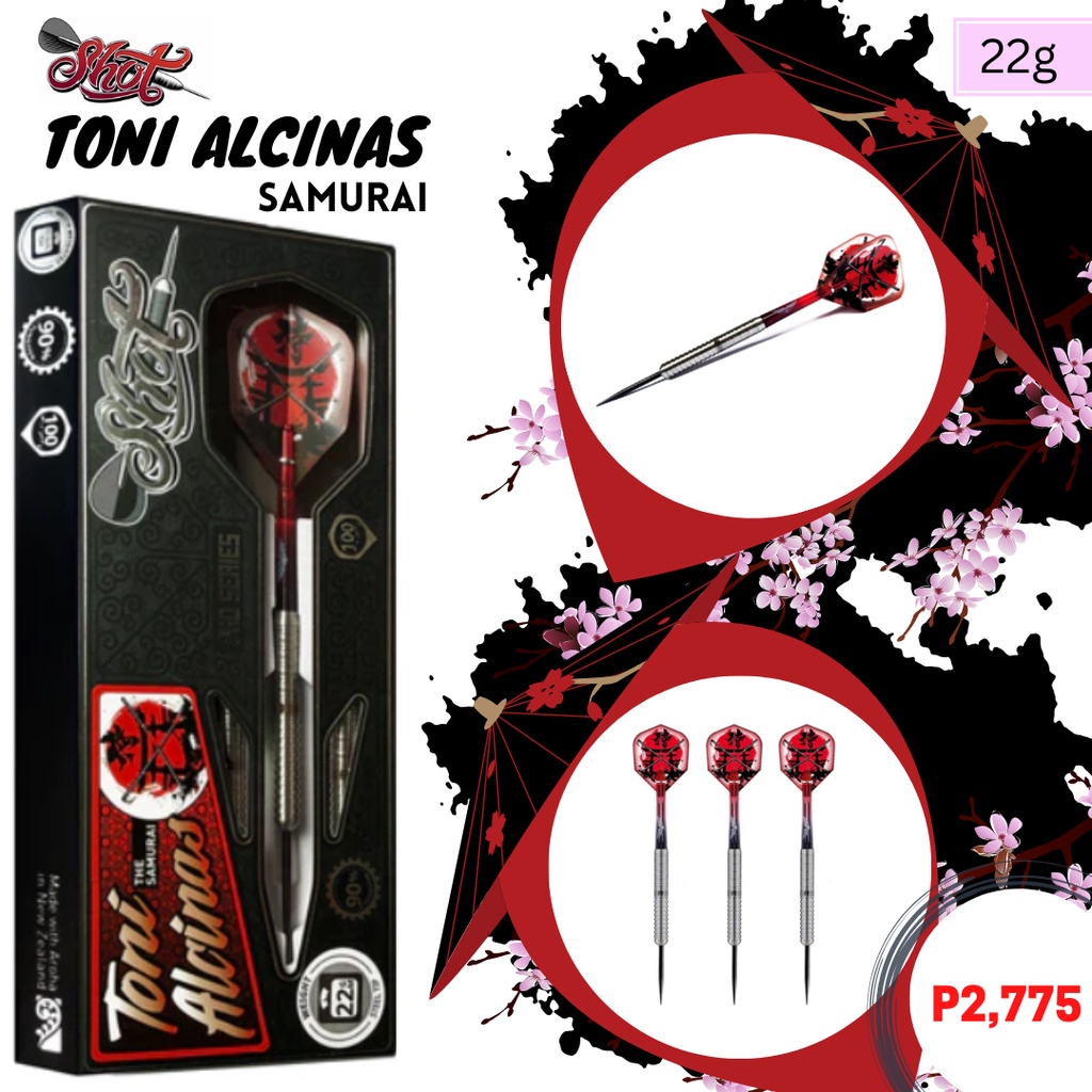 SHOT! TONI ALCINAS SAMURAI (Darts Set) 22g | 24g | Shopee Philippines