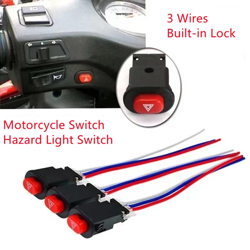 1pcs Motorcycle Double Flash Switch Hazard Light Switch Button Flash ...