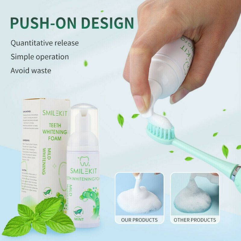 SMILEKIT Teeth Whitening Mousse Foam Toothpaste Fresh Breath Tartar ...