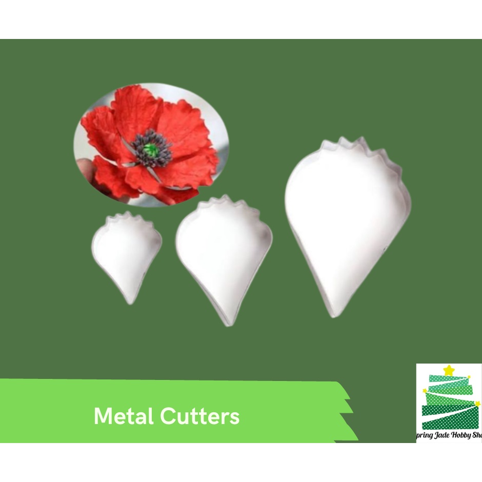 Spring Jade: Poppy Flower Tin Cutter|Poppy Petal Cutter (3 pcs ...