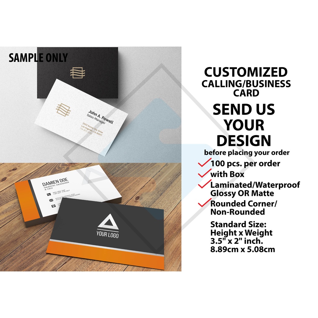 Personalized Calling/Business Card 100pcs with Box, Back2Back Print ...
