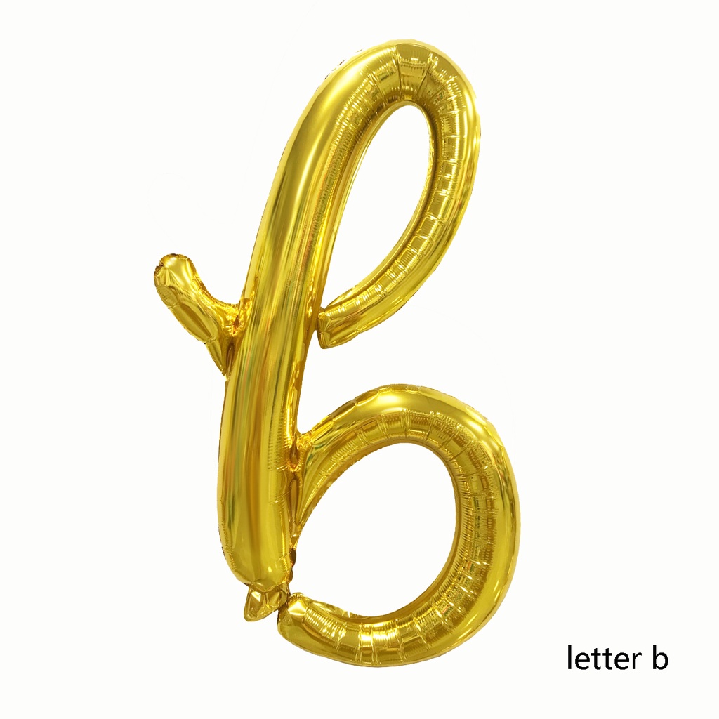 18inch Gold Air Foil Script Cursive Letters A-Z Symbols Balloons Ball ...