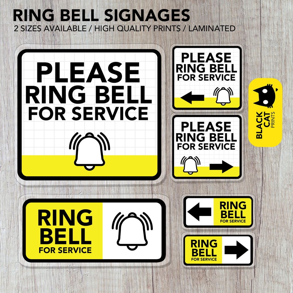 Ring Bell for Service Sign | Laminated Signage | Sign Board | Shopee ...