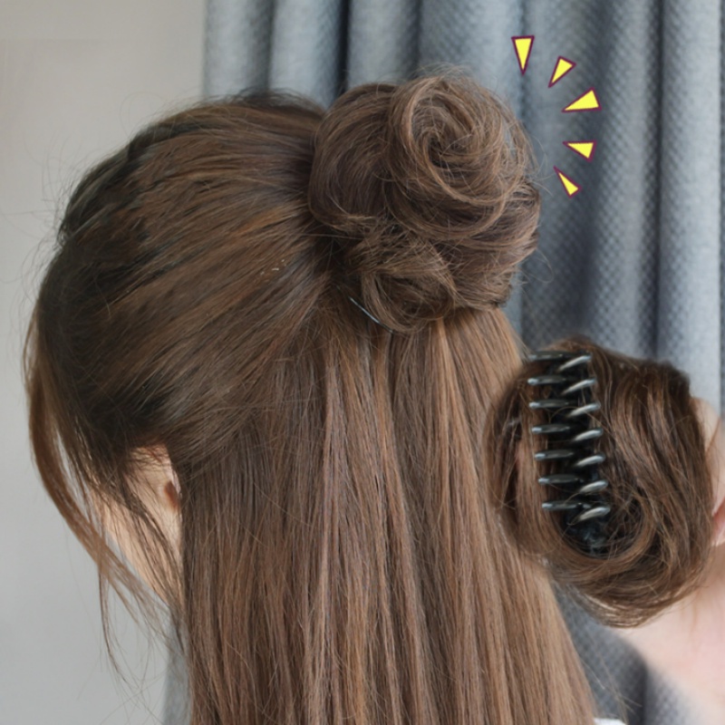 Fluffy ball buhok wig for women Circle Flower Bud Head Natural hair ...