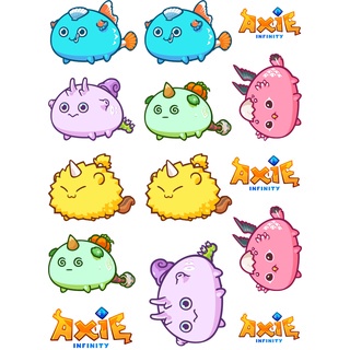 AXIE INFINITY VINYL LAMINATED WATERPROOF STICKER SET 14 PCS STICKERS ...