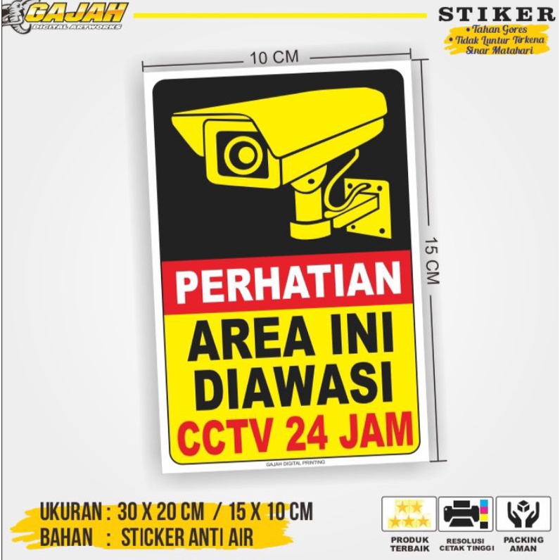 24-hour CCTV Monitoring Sticker/24-Hour CCTV Sticker/CCTV Label Sticker ...