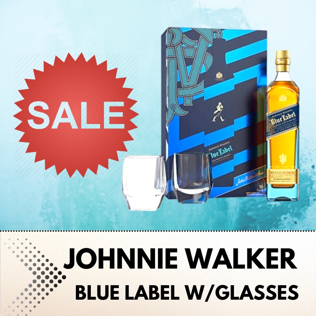 Johnnie Walker Blue Label Gift Pack with Glasses (with Inner Case ...