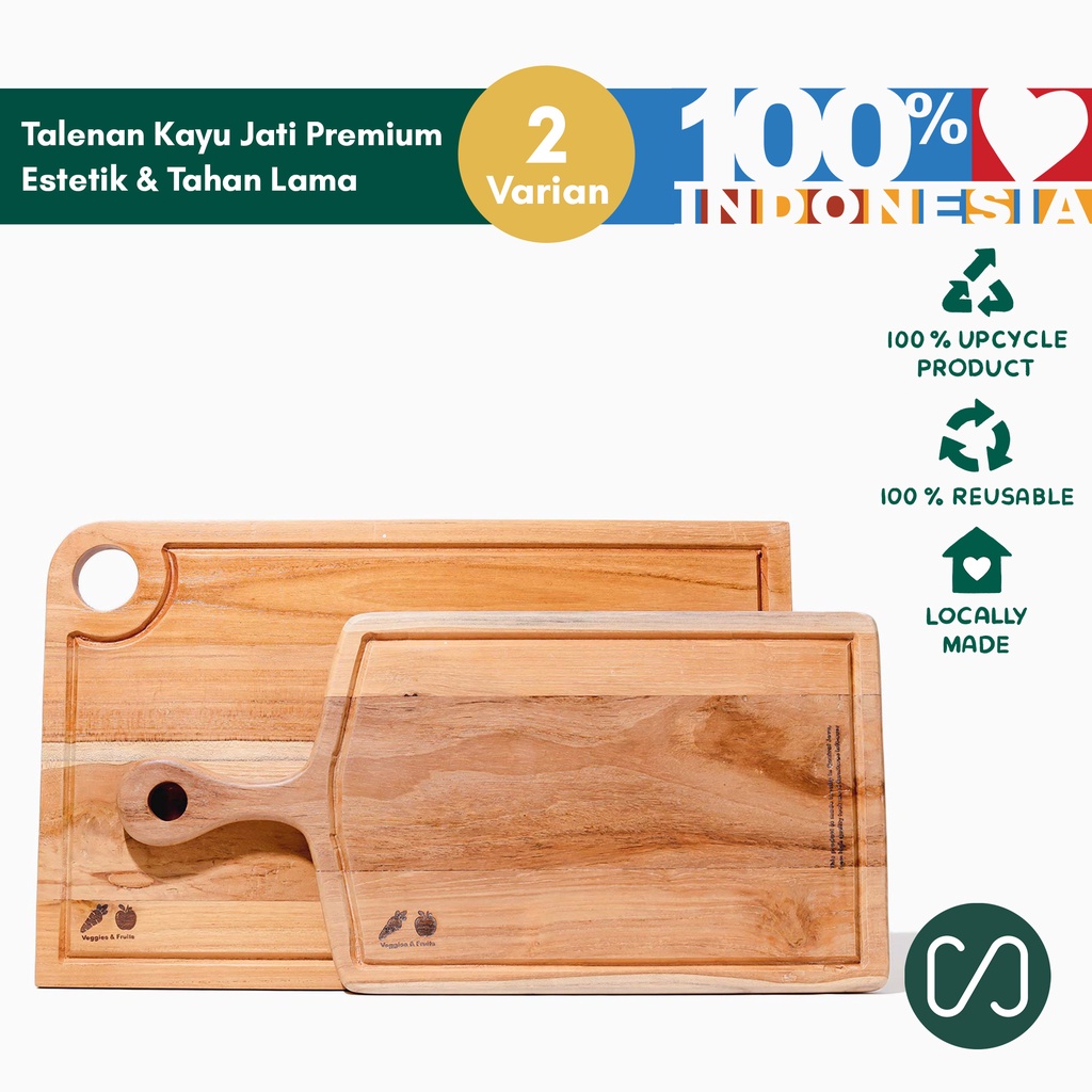 KAYU Sustaination Double Sided EDGE LINE Premium Teak Wood Cutting ...