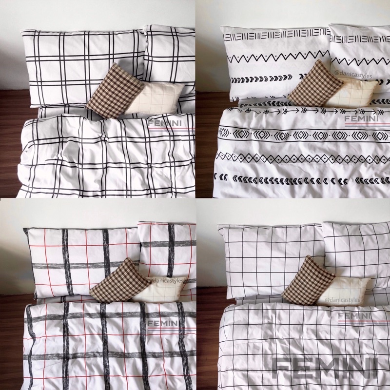 3in1 Plaid & Boho Thick Canadian Cotton Minimalist Edition Beddings ...