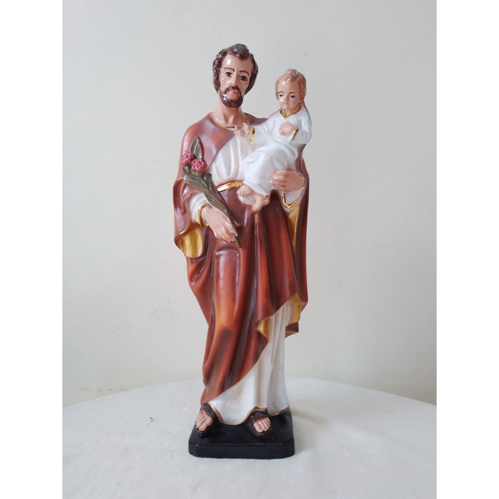 Statue of Saint Yusuf Carrying a Baby Jesus Height 40 cm | Shopee ...