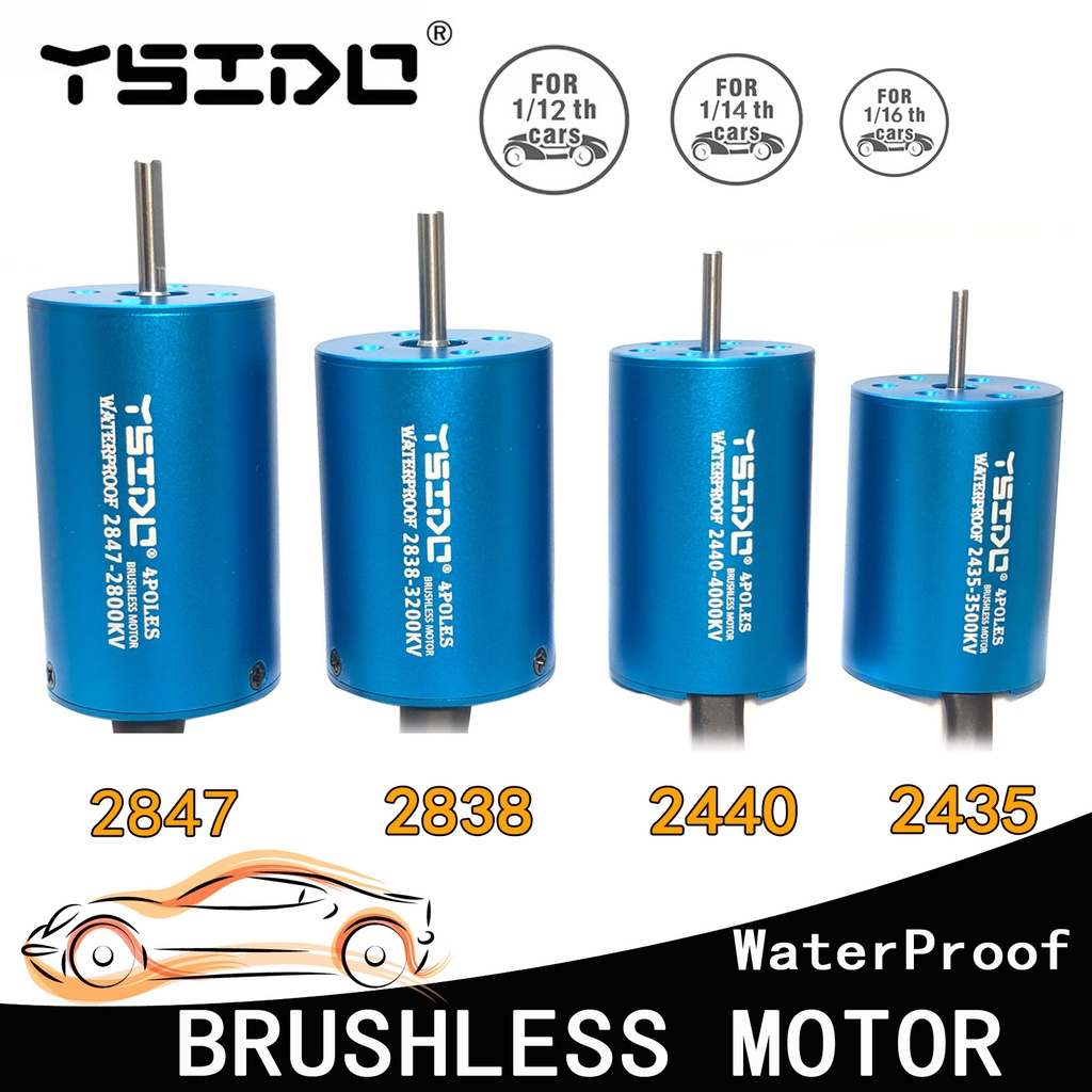 YSIDO 2435 2440 2838 2847 Brushless Motor for Wltoys 124016 124017 Remo ...