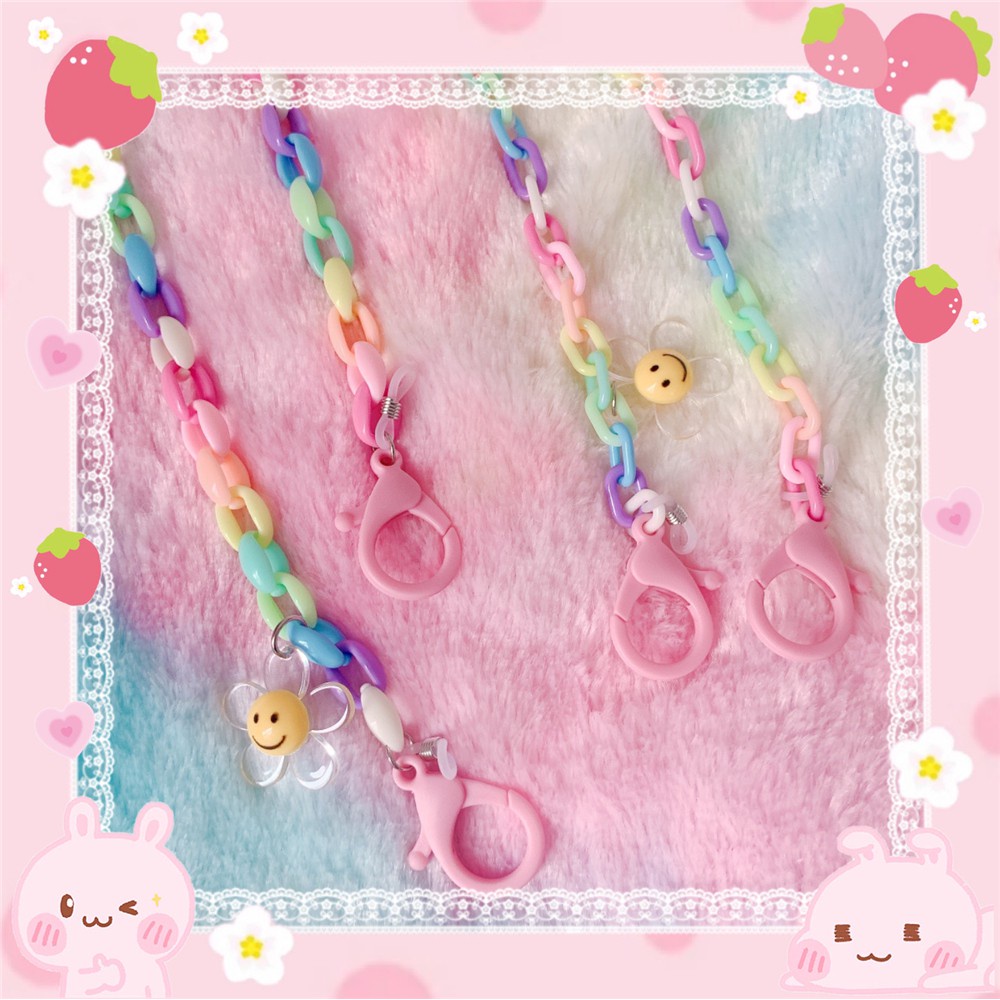Japanese Korean Spring Color Gradient Candy Mask Anti Lost Chain ...